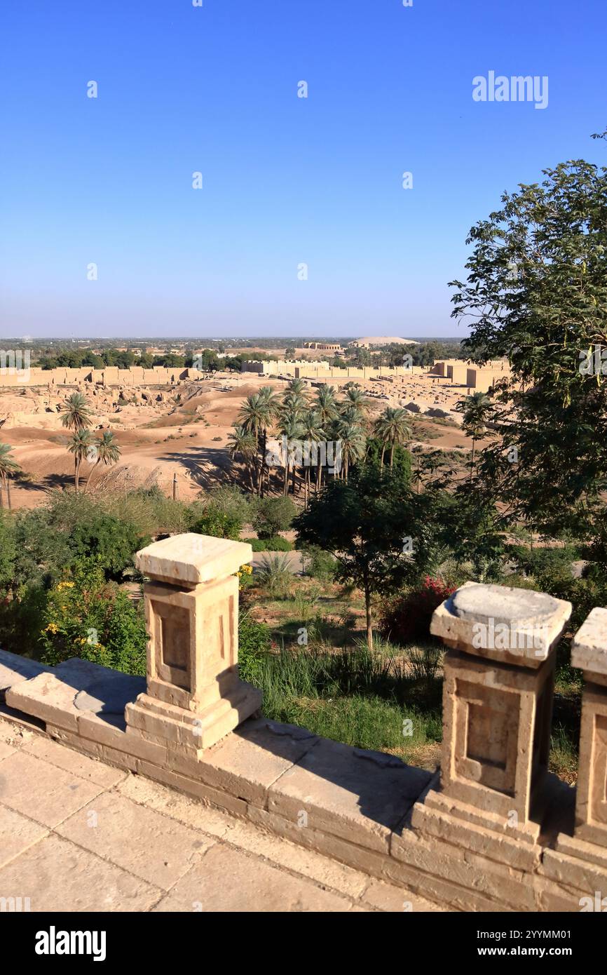 the Upper view of the ancient city of Babylon from former Saddam ...
