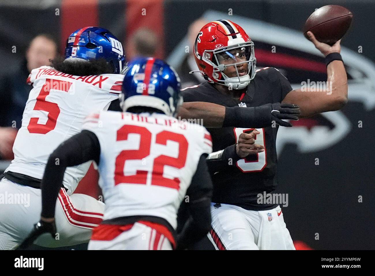 Atlanta Falcons quarterback Michael Penix Jr. (9) throws the ball in ...