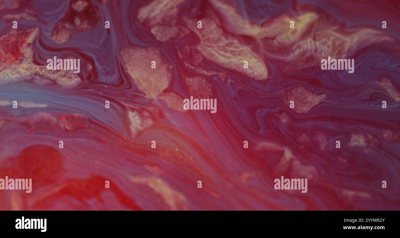 Defocused spill. Liquid marble texture. Multicolor shimmering red ...