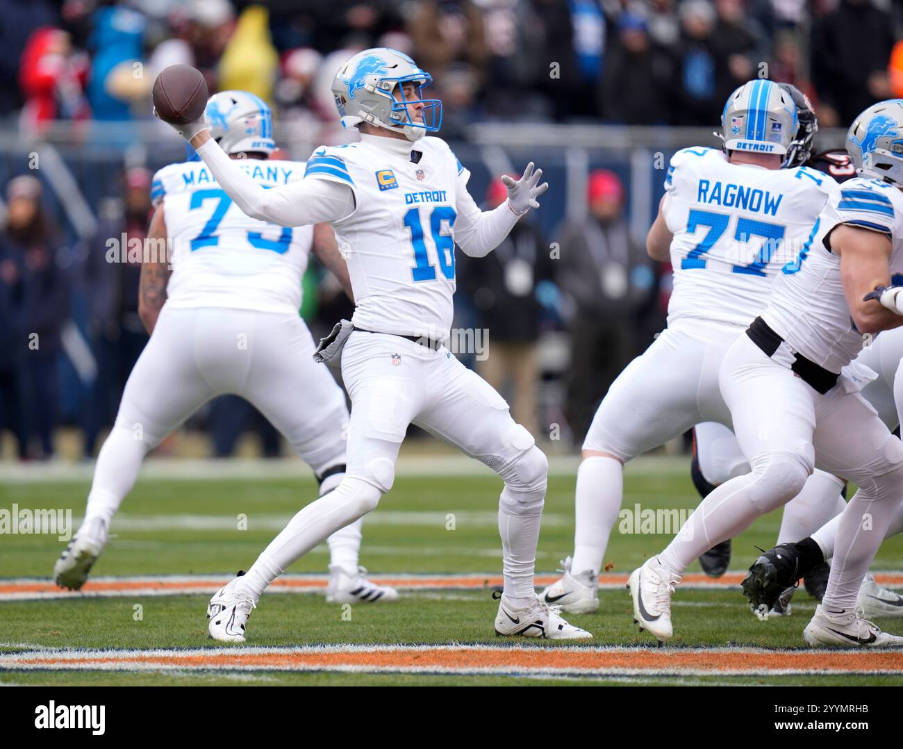 Detroit Lions quarterback Jared Goff passes during the first half of an ...