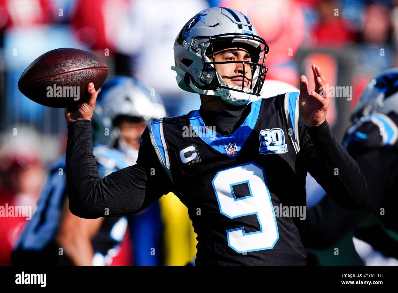 Carolina Panthers quarterback Bryce Young passes against the Arizona ...