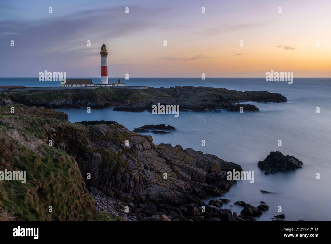 Buchan Ness Lighthouse, Boddam, Aberdeenshire, Scotland Stock Photo - Alamy