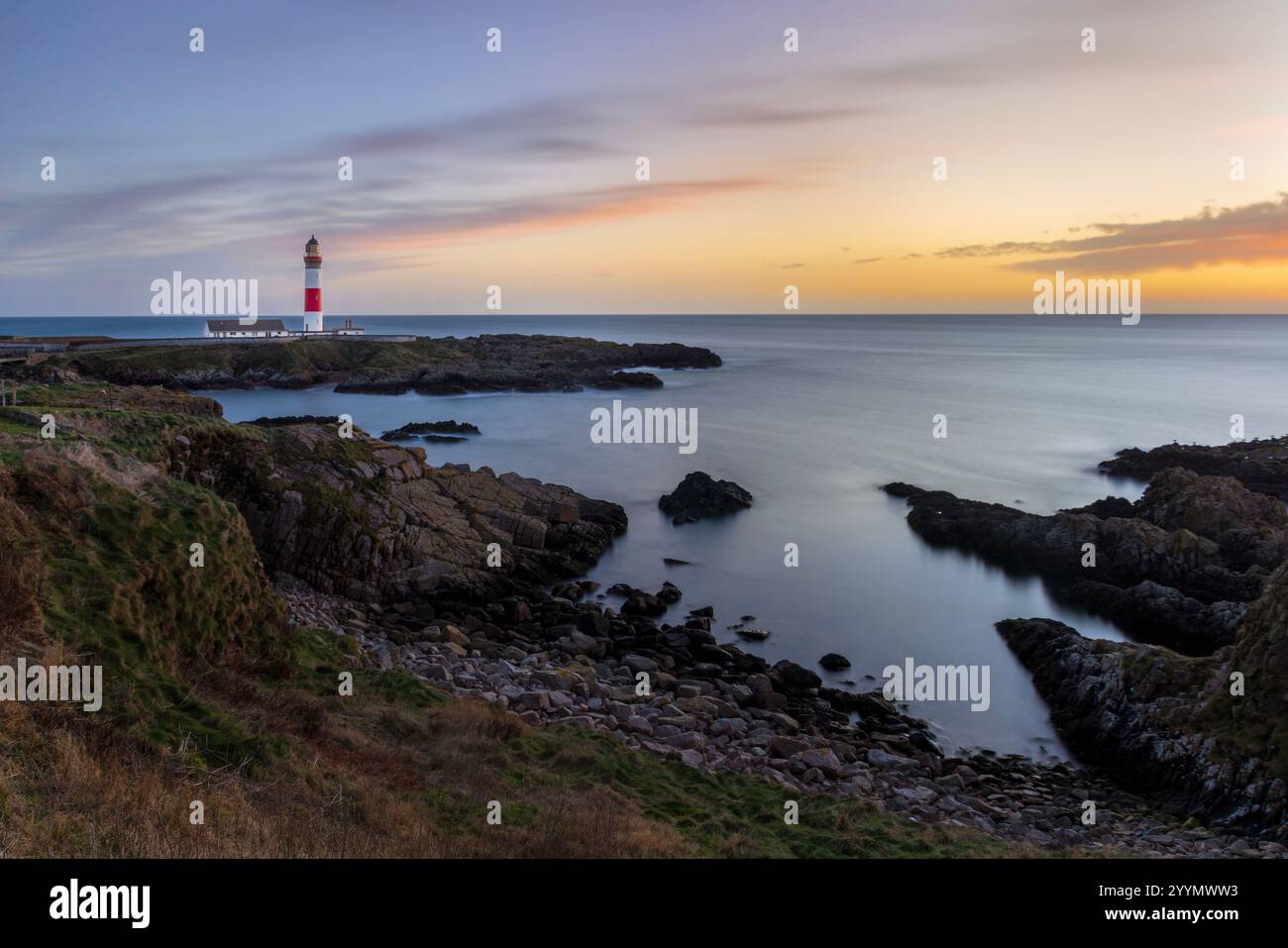 Buchan Ness Lighthouse, Boddam, Aberdeenshire, Scotland Stock Photo - Alamy