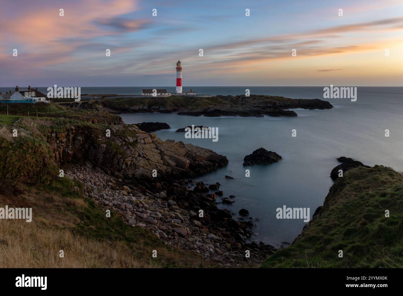 Buchan Ness Lighthouse, Boddam, Aberdeenshire, Scotland Stock Photo - Alamy