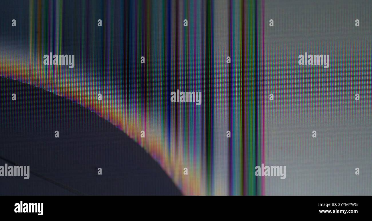 Screen failure. Monitor problem. Flickering broken glass texture glitch ...