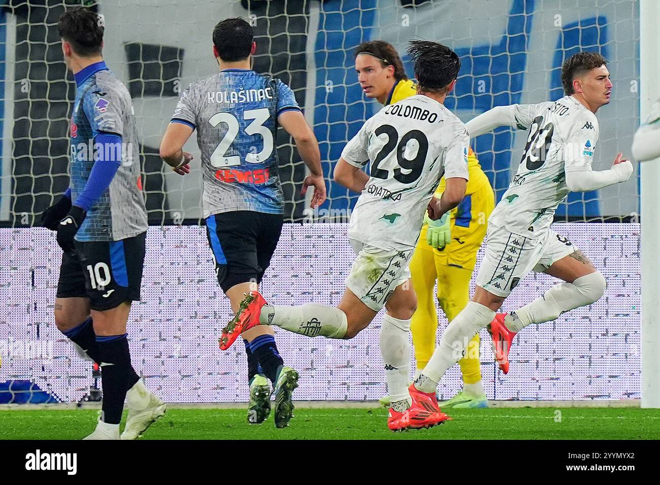 Empolis Sebastiano Esposito Right Celebrates After Scoring His Sides Second Goal During The