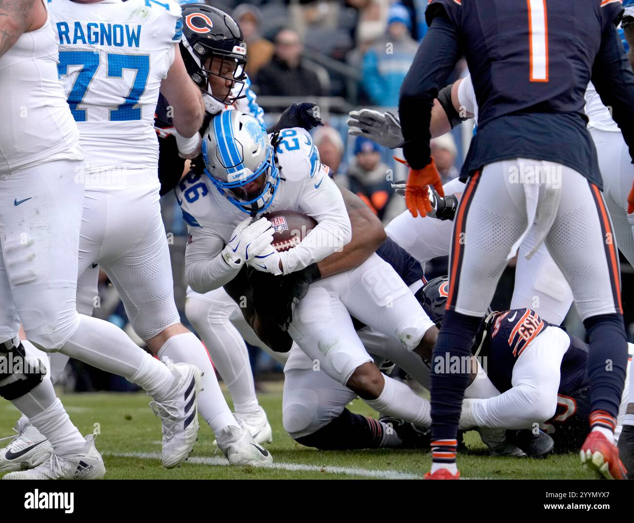 Detroit Lions running back Jahmyr Gibbs scores during the first half of ...