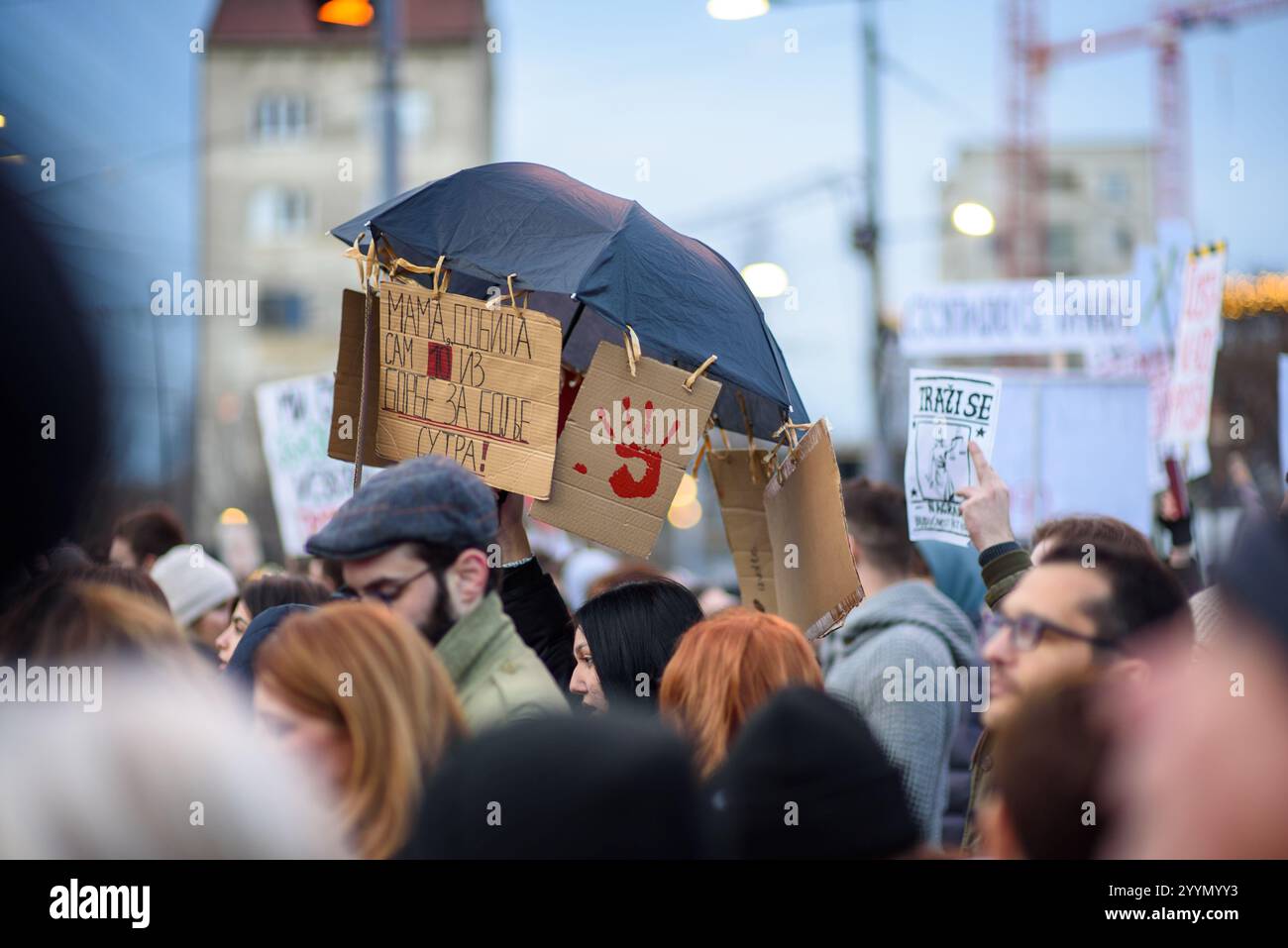 Serbian students and citizens protest against government corruption ...