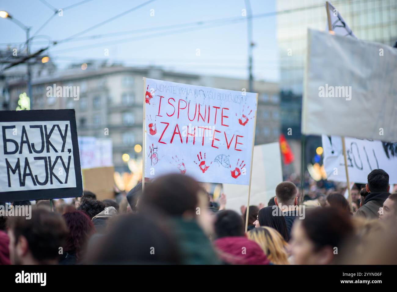 Serbian students and citizens protest against government corruption ...