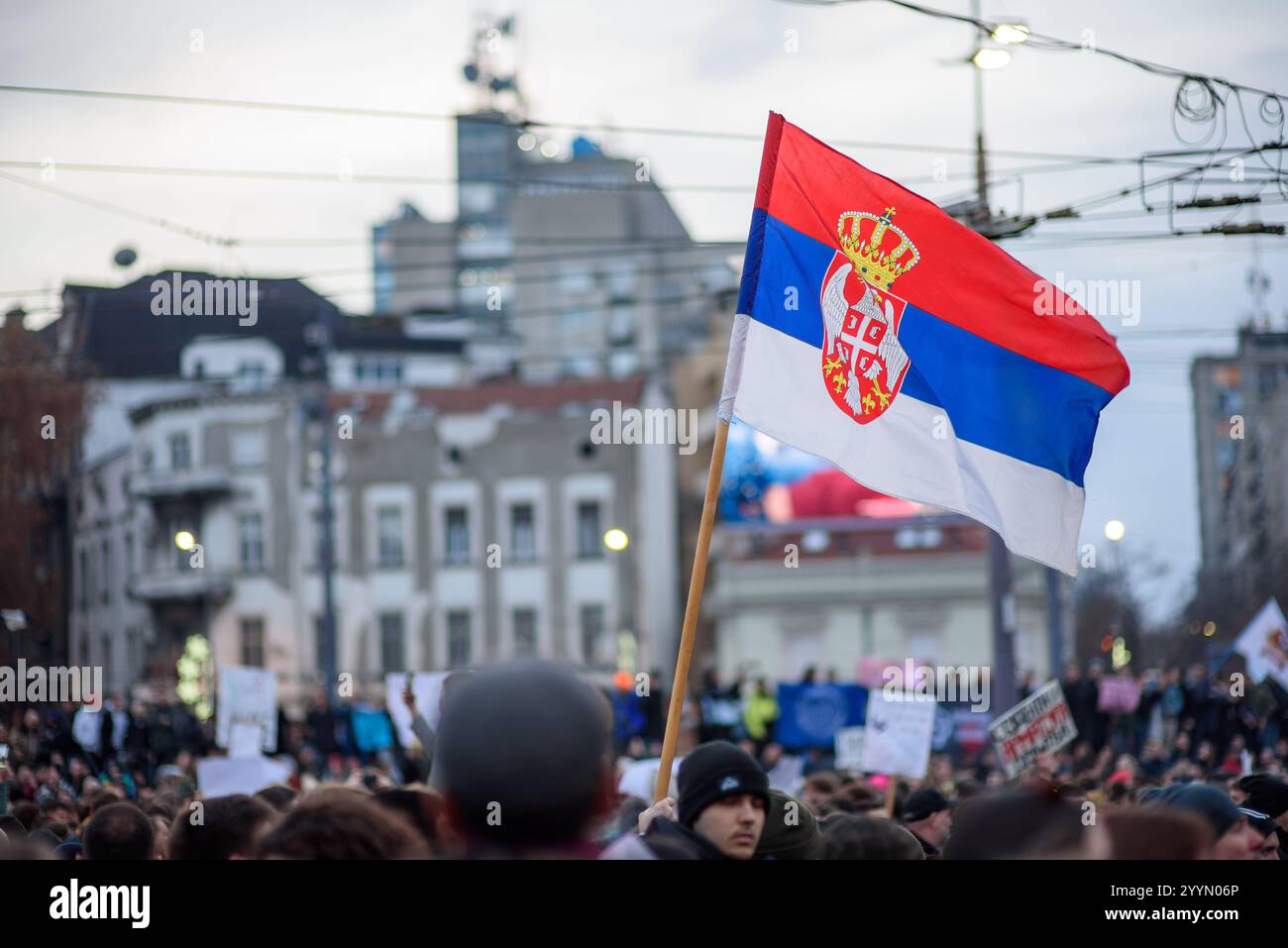 Serbian students and citizens protest against government corruption ...