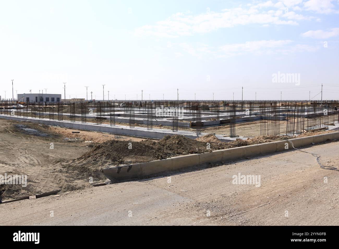 Nasiriyah in Iraq - November 12 2024: workers at the the construction ...