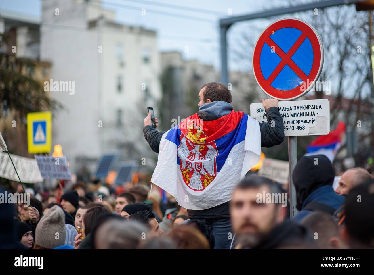 Serbian students and citizens protest against government corruption ...