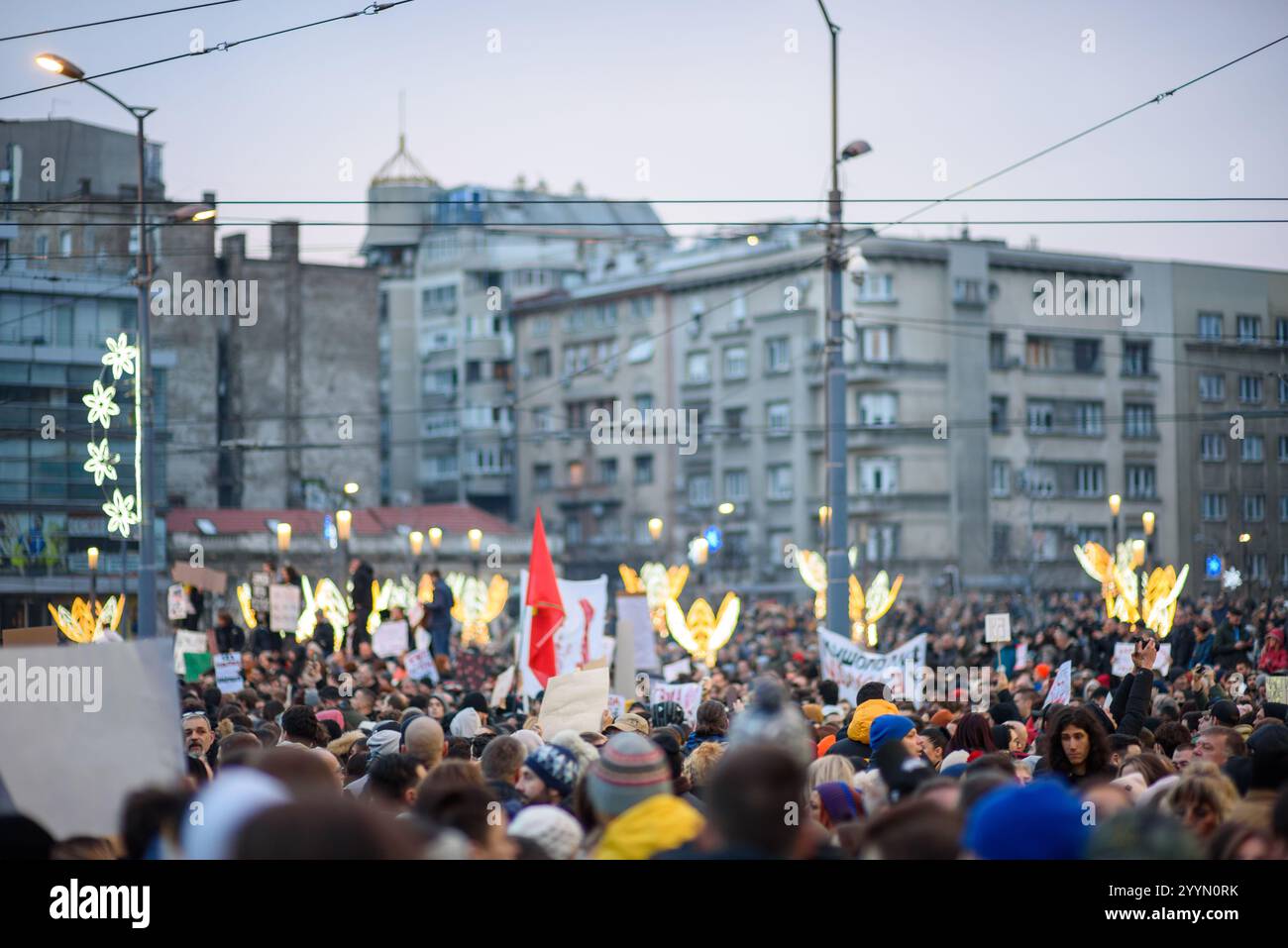 Serbian students and citizens protest against government corruption ...