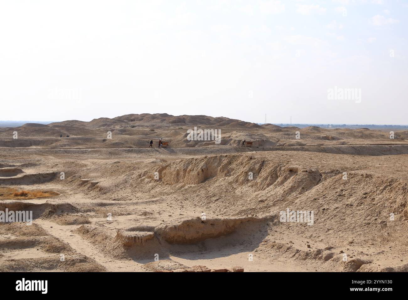 Uruk in Iraq - November 12 2024: archaeologists working at the ...