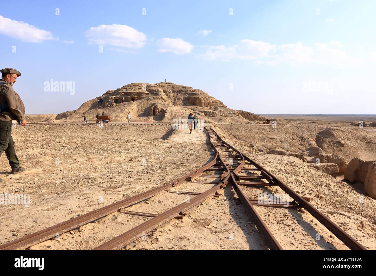 Uruk in Iraq - November 12 2024: tourists visit the excavation site in ...