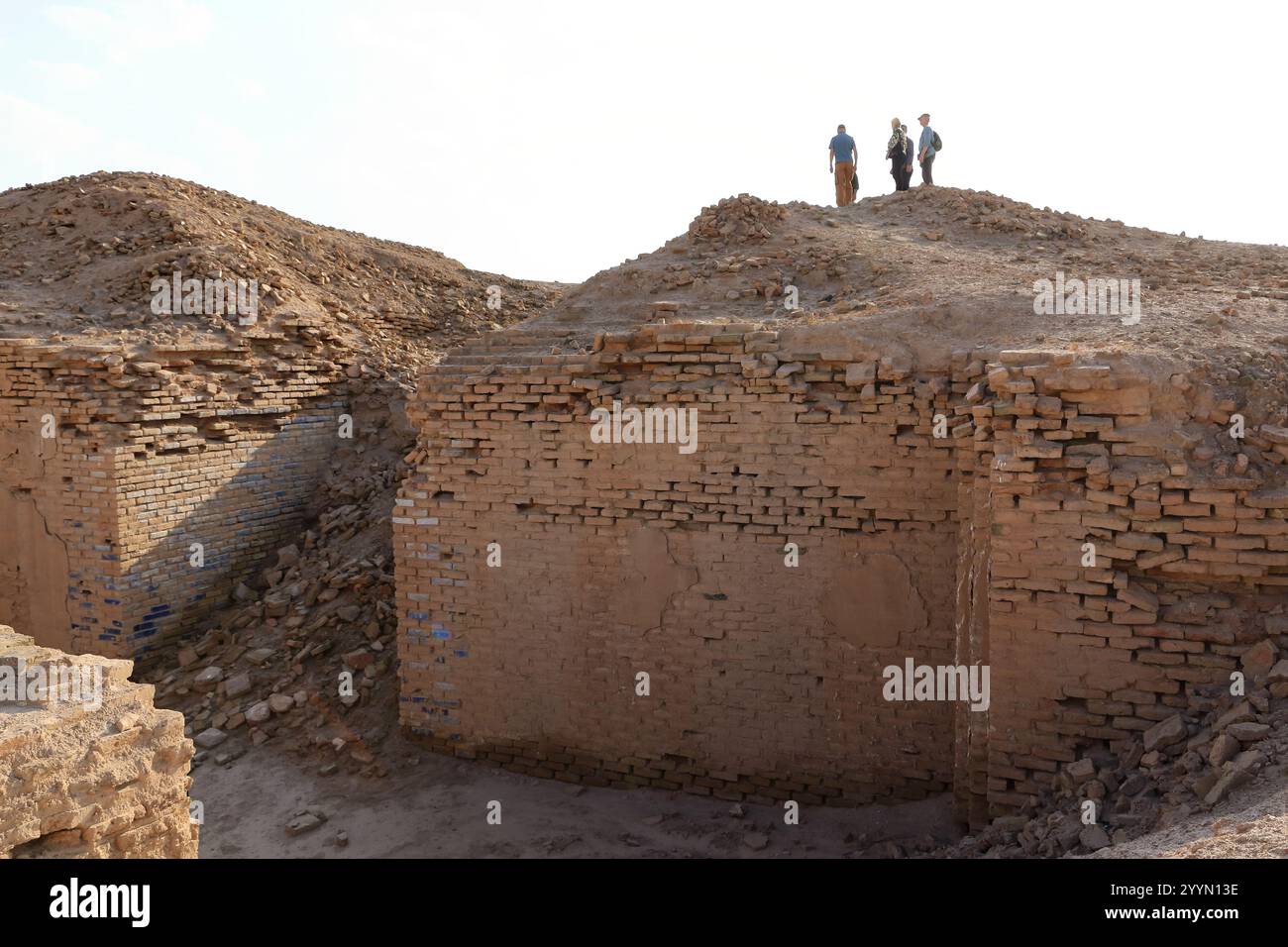 Uruk in Iraq - November 12 2024: tourists visit the excavation site in ...