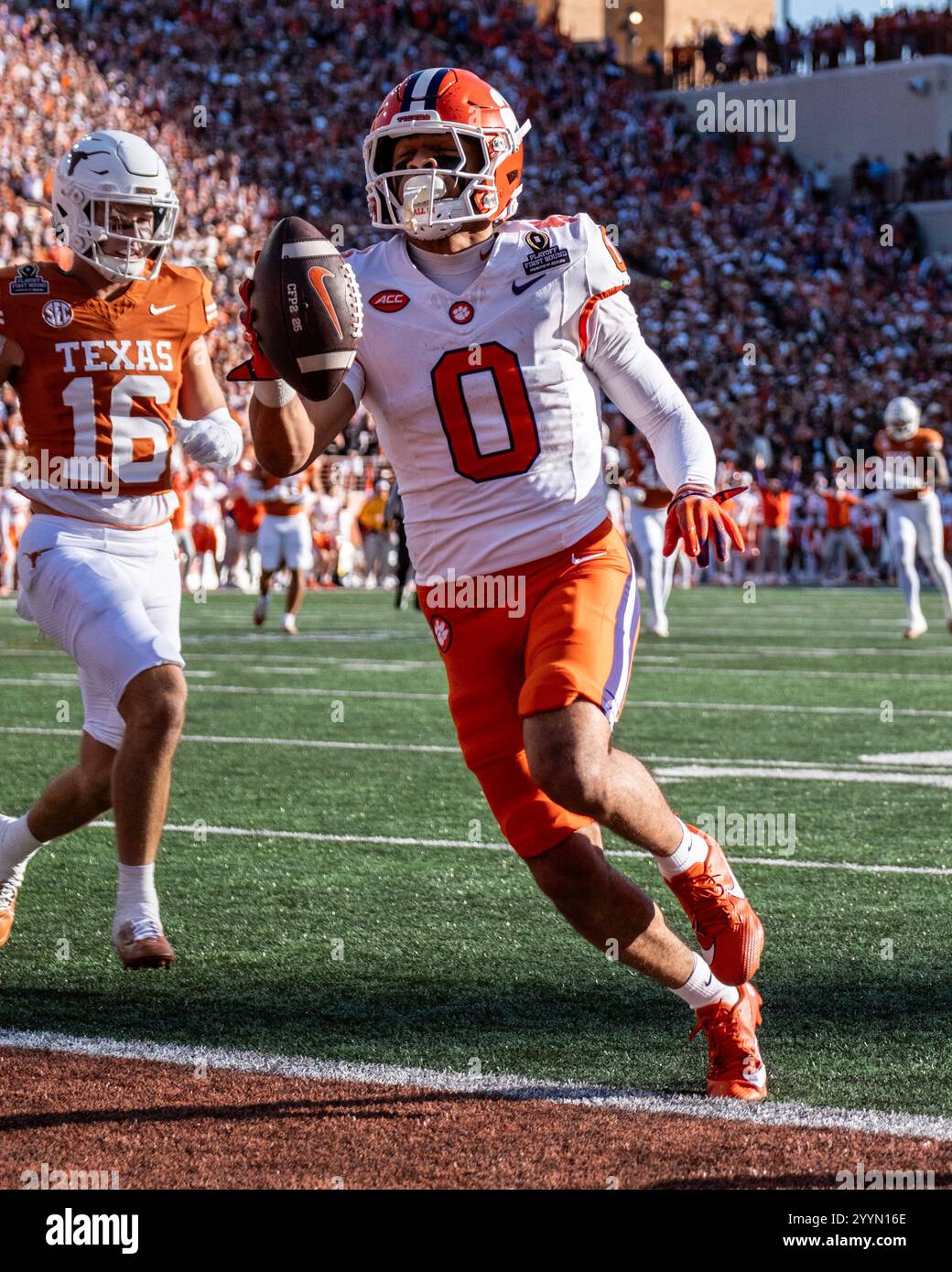 Dec 21, 2024.Antonio Williams #0 of the Clemson Tigers in action vs the Texas Longhorns the ...