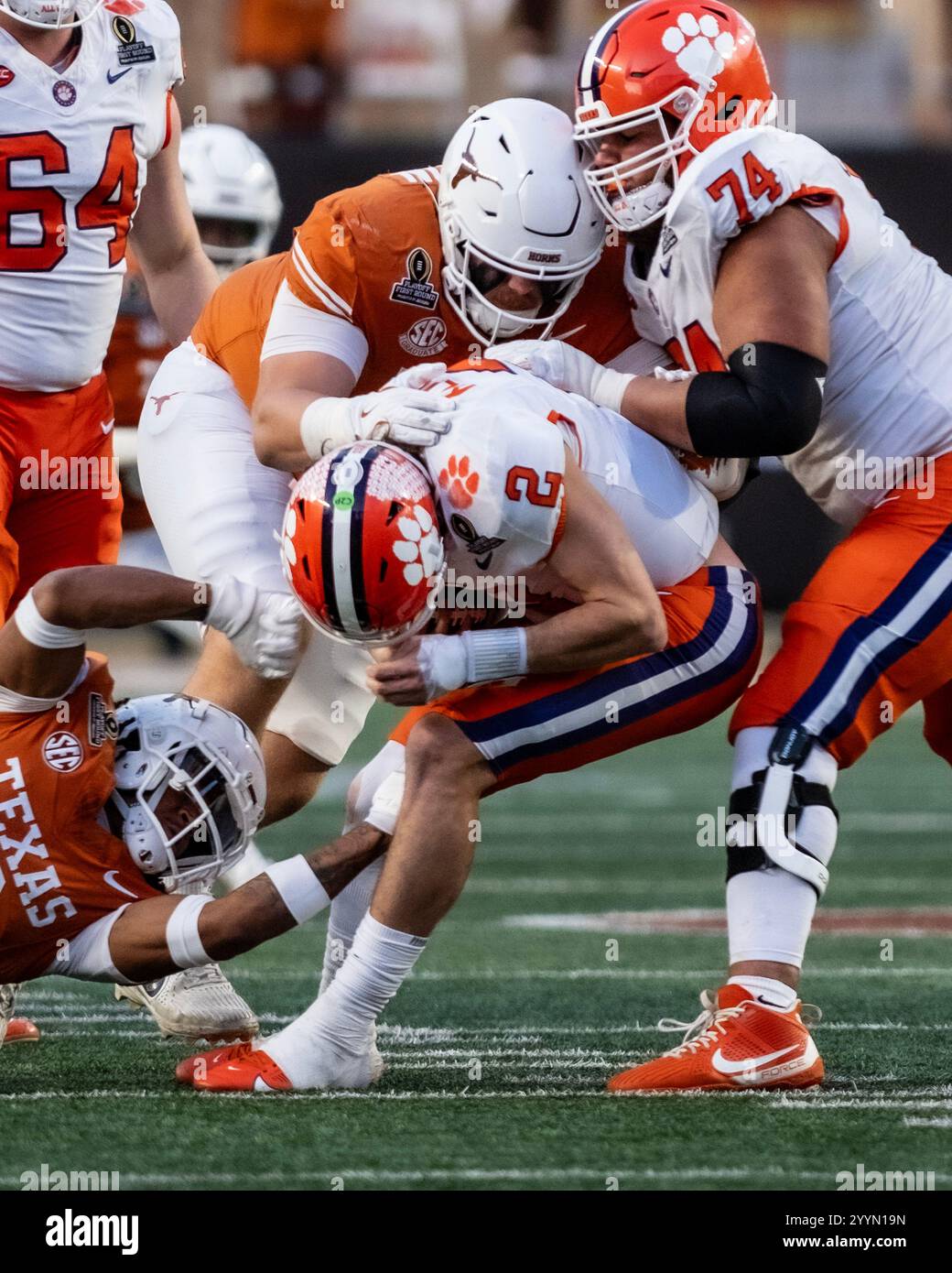 Dec 21, 2024. Bill Norton #15 of the Texas Longhorns in action vs the Clemson Tigers in the ...