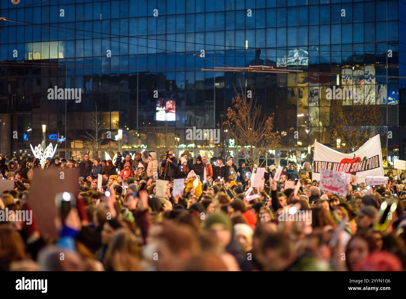 Serbian students and citizens protest against government corruption ...