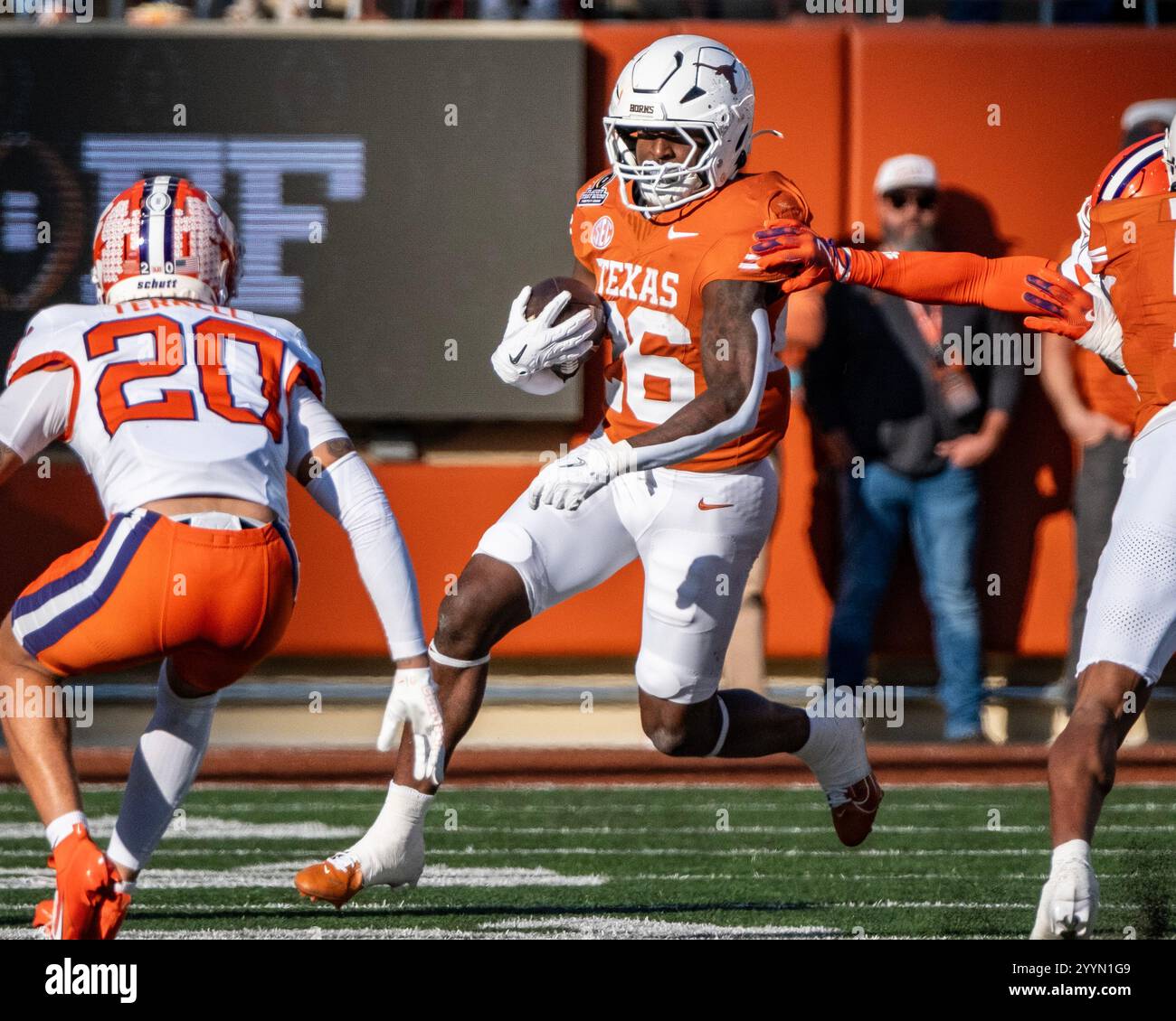 Dec 21, 2024.Quintrevion Wisner #26 of the Texas Longhorns in action vs the Clemson Tigers in ...