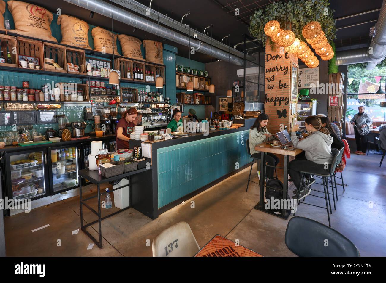 Traditional tile cafe sign hi-res stock photography and images - Alamy