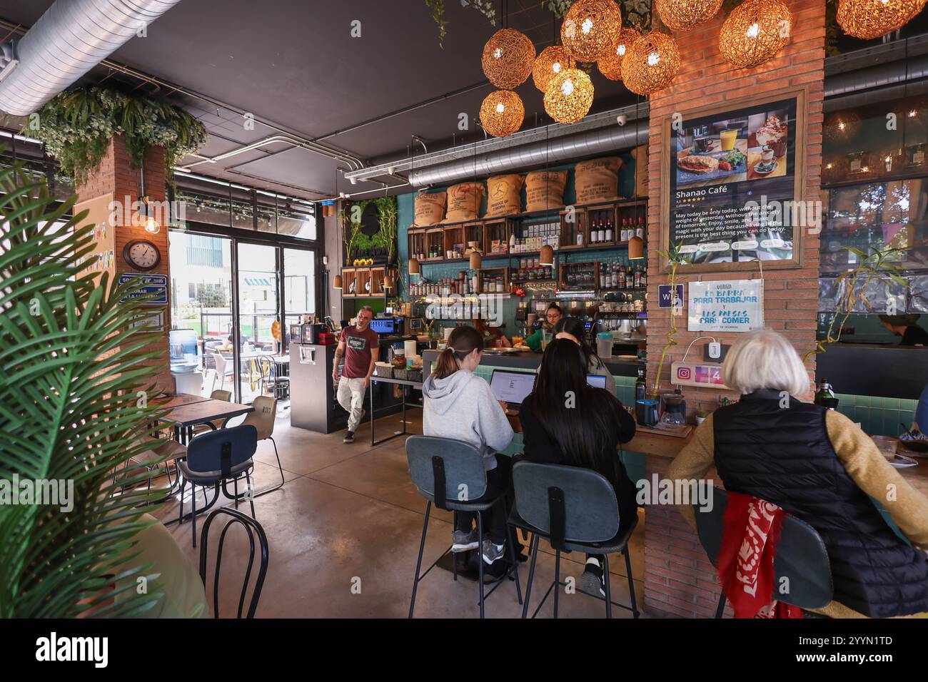 Inside Shanao Cafe in Malaga, Andalusia, Spain, Europe Stock Photo - Alamy
