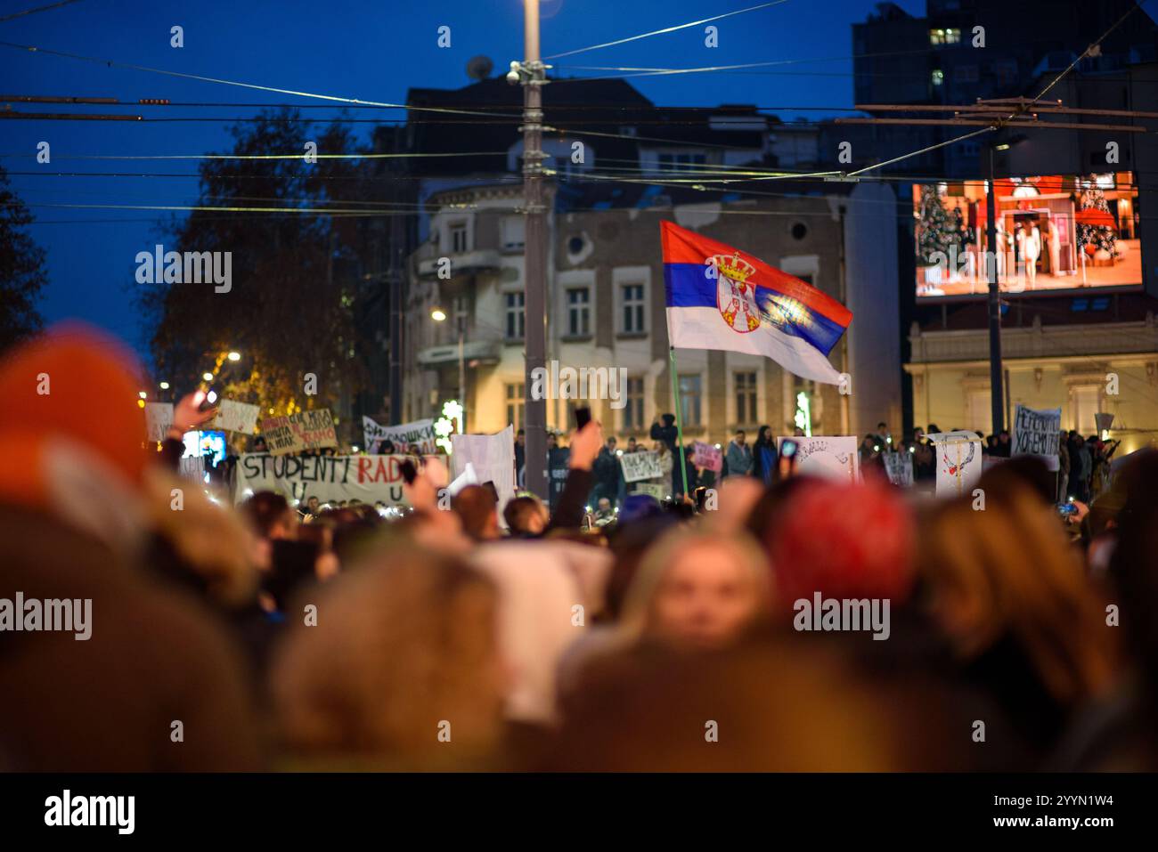 Serbian students and citizens protest against government corruption ...
