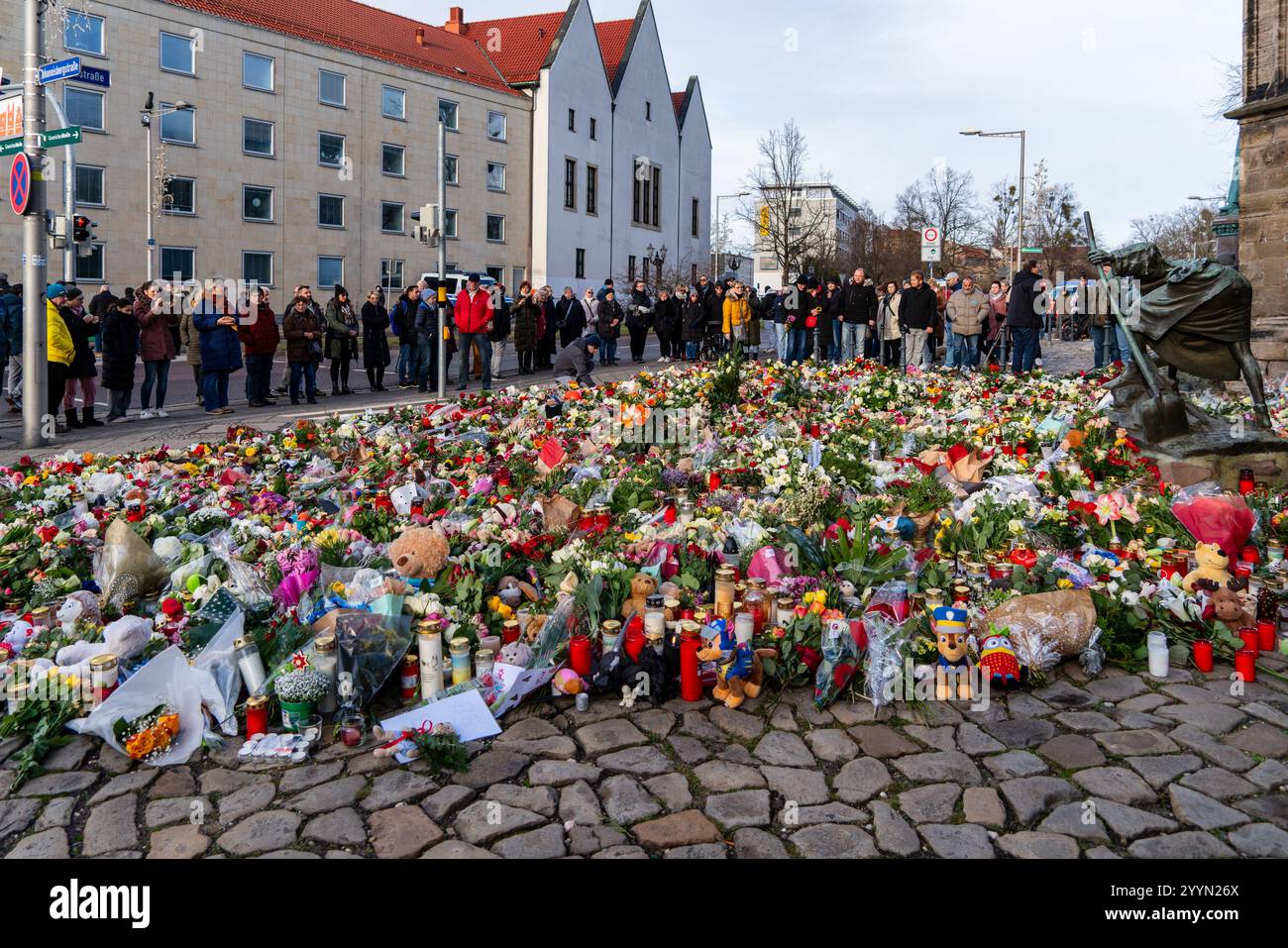 Magdeburg Germany December 22, 2024: After the attack on the Christmas ...