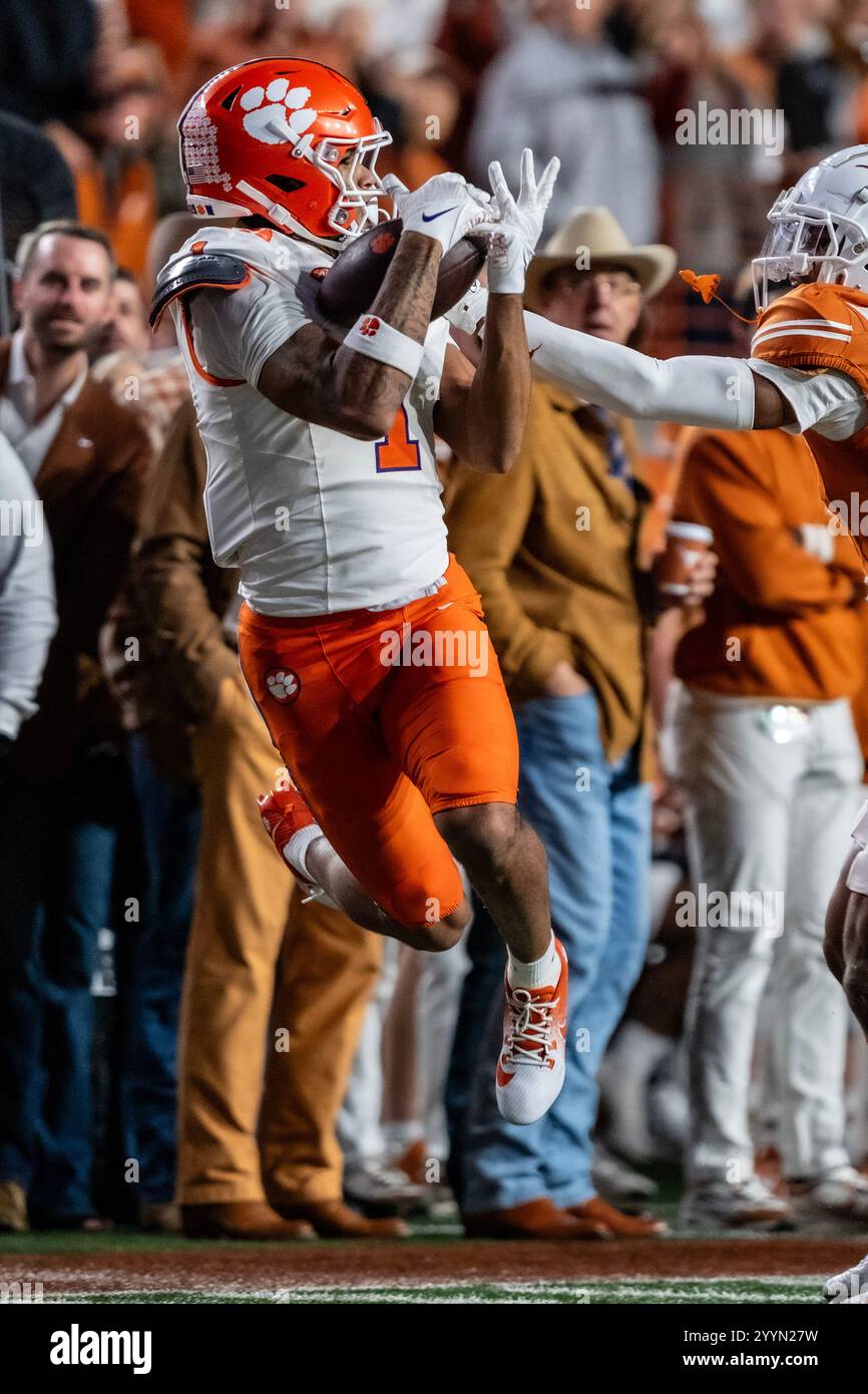 Dec 21, 2024.T.J. Moore #1 of the Clemson Tigers in action vs the Texas Longhorns the first ...