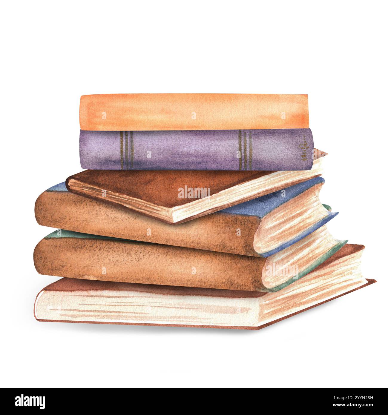 A pile of books. Clipart elements on the topic of reading. Library ...
