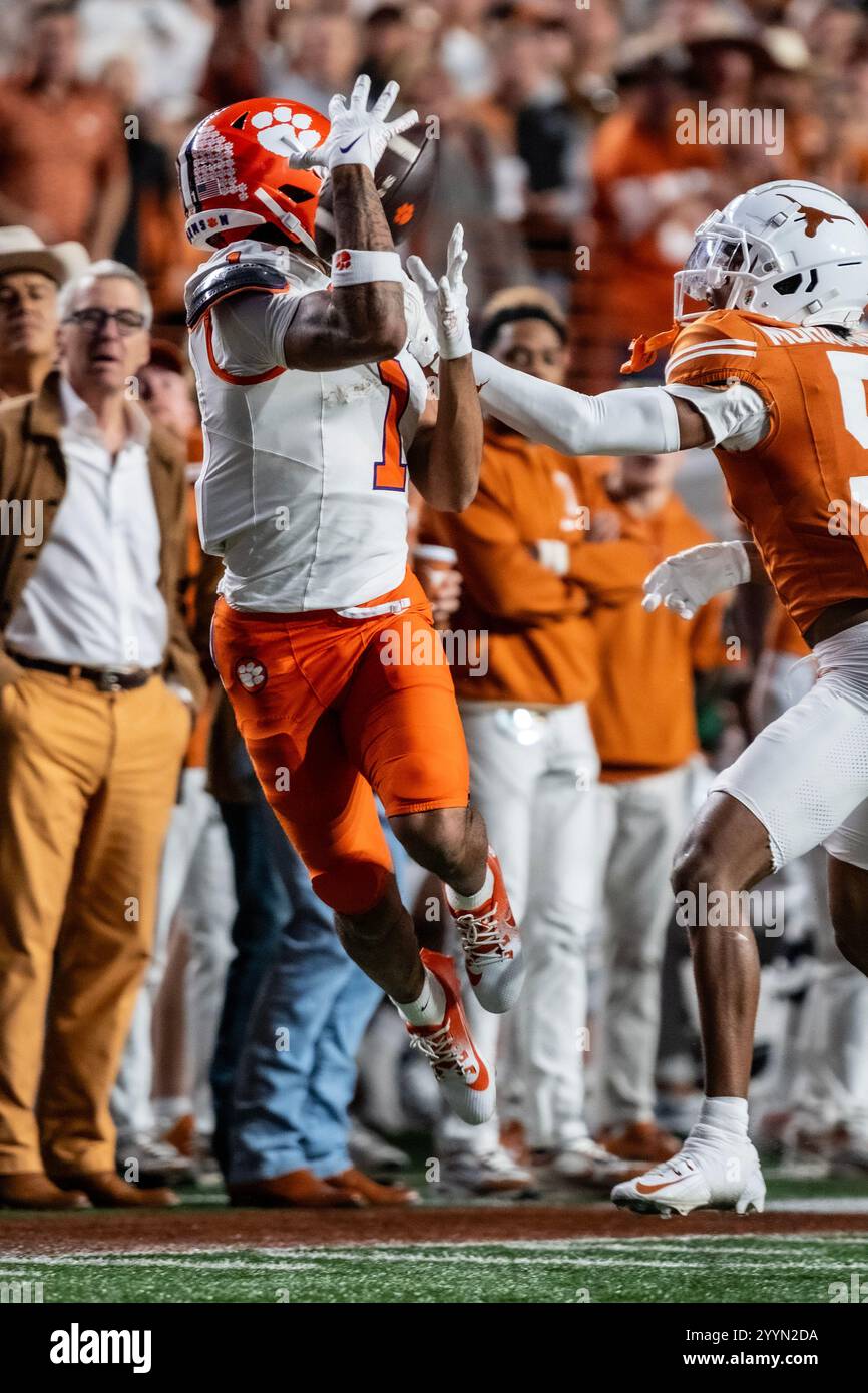 Dec 21, 2024.T.J. Moore #1 of the Clemson Tigers in action vs the Texas ...
