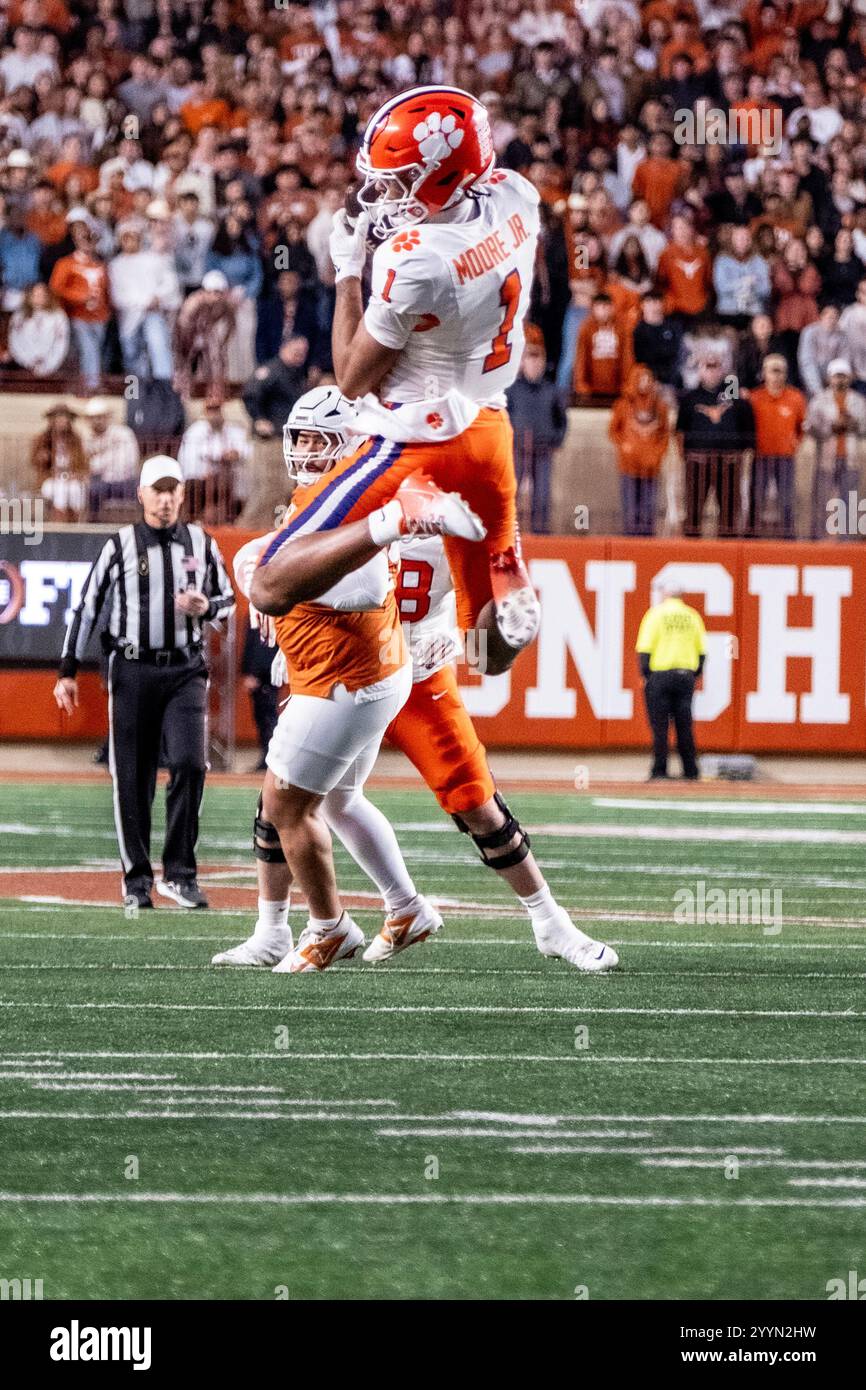 Dec 21, 2024.T.J. Moore #1 of the Clemson Tigers in action vs the Texas Longhorns the first ...