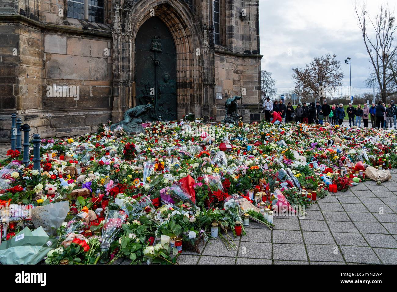 Magdeburg Germany December 22, 2024: After the attack on the Christmas ...