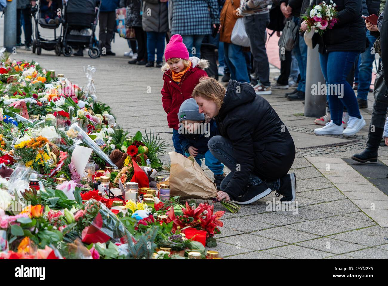 Magdeburg Germany December 22, 2024: After the attack on the Christmas ...