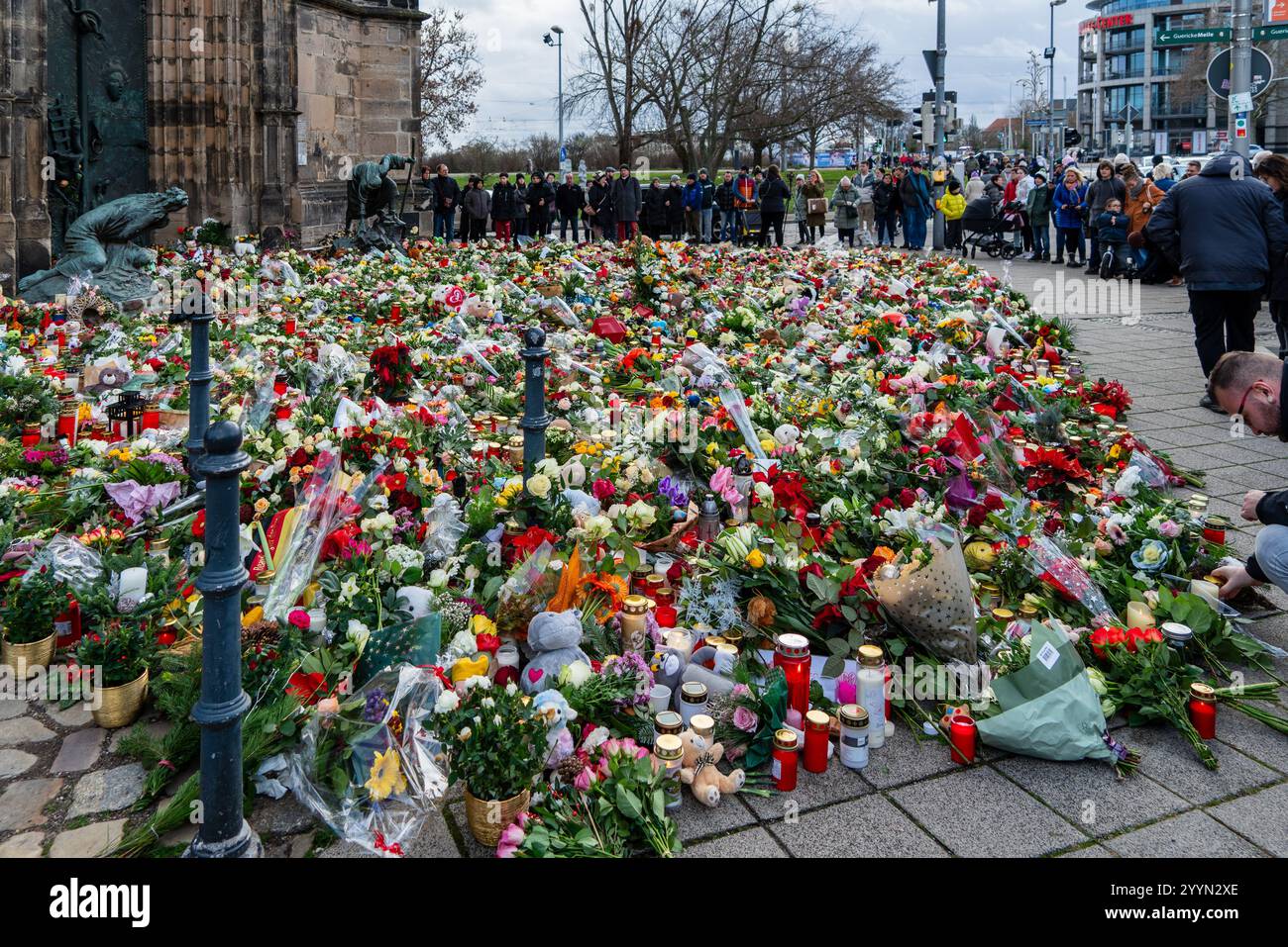 Magdeburg Germany December 22, 2024: After the attack on the Christmas ...