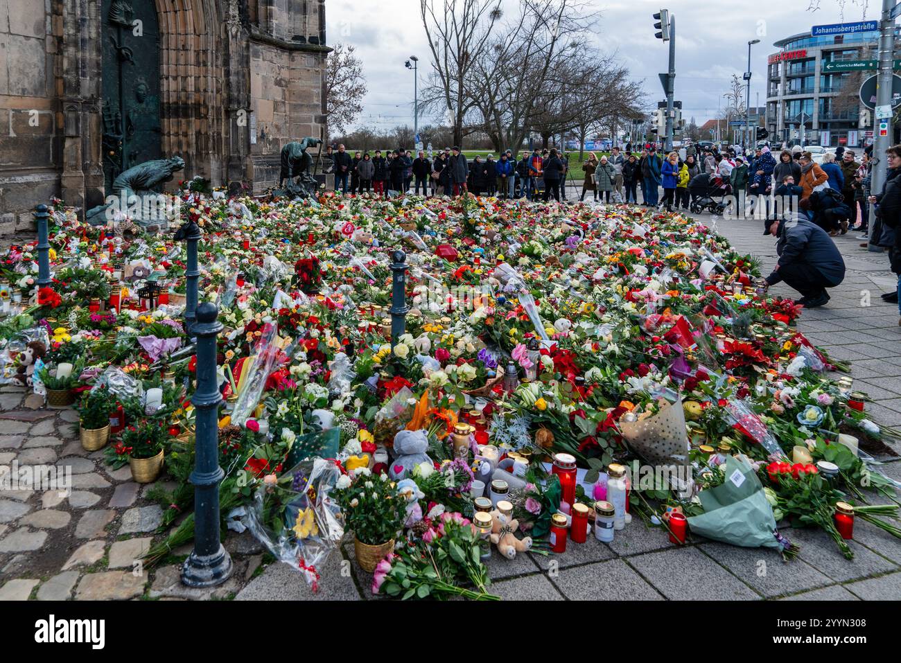 Magdeburg Germany December 22, 2024: After the attack on the Christmas ...