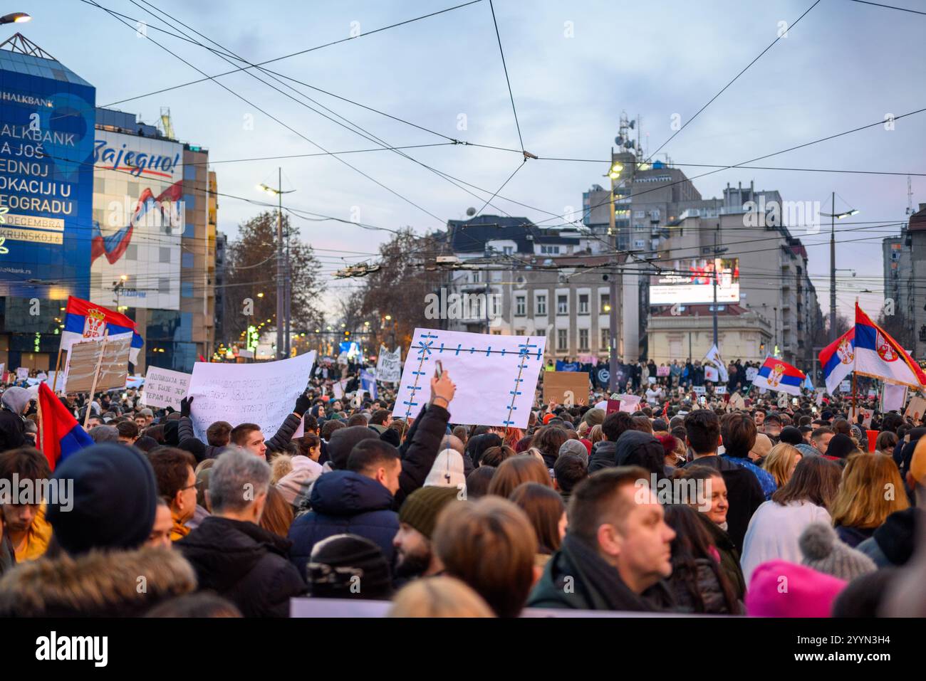 Serbian students and citizens protest against government corruption ...