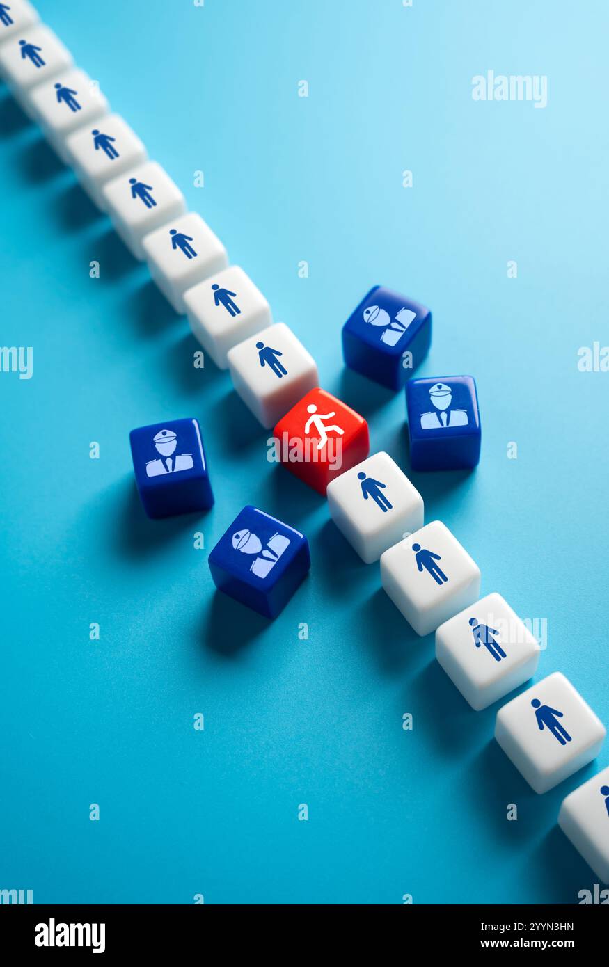 Find and detain the suspect. Identification the suspect of a crime ...