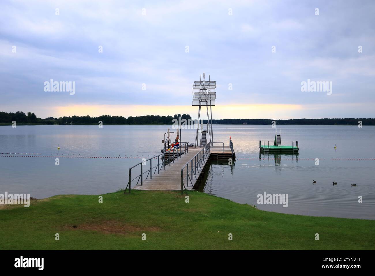 Wandlitz, Brandenburg, Germany - July 26 2024: people enjoy the shore ...