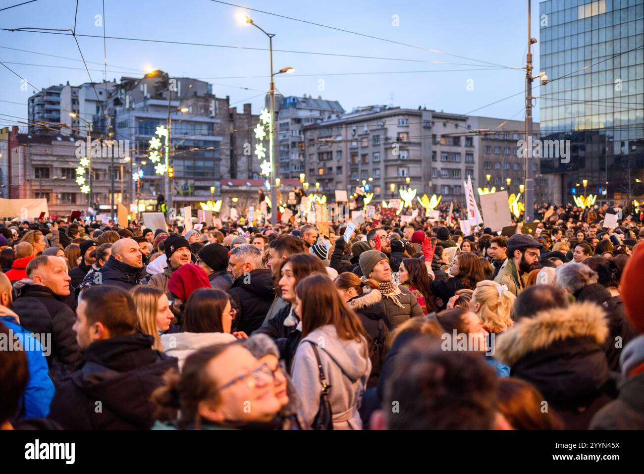 Serbian students and citizens protest against government corruption ...