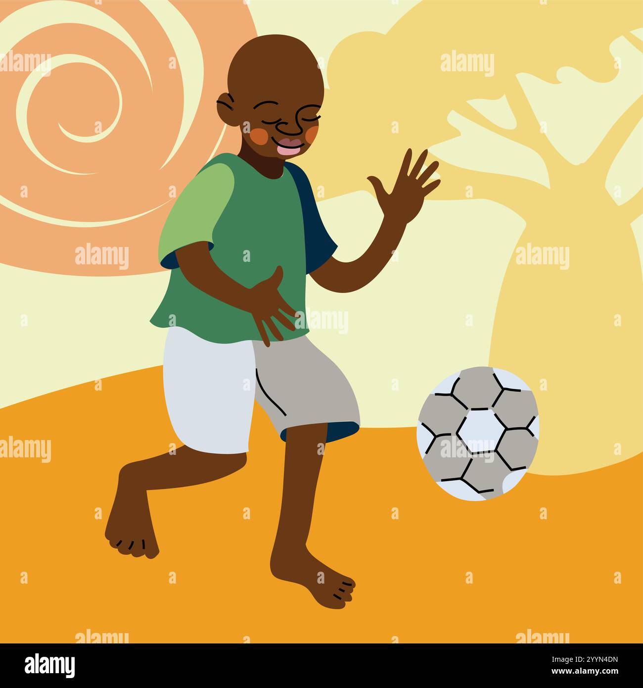 SDG 1 - No Poverty vector peolple groupe Illustration. Africa landscape ...