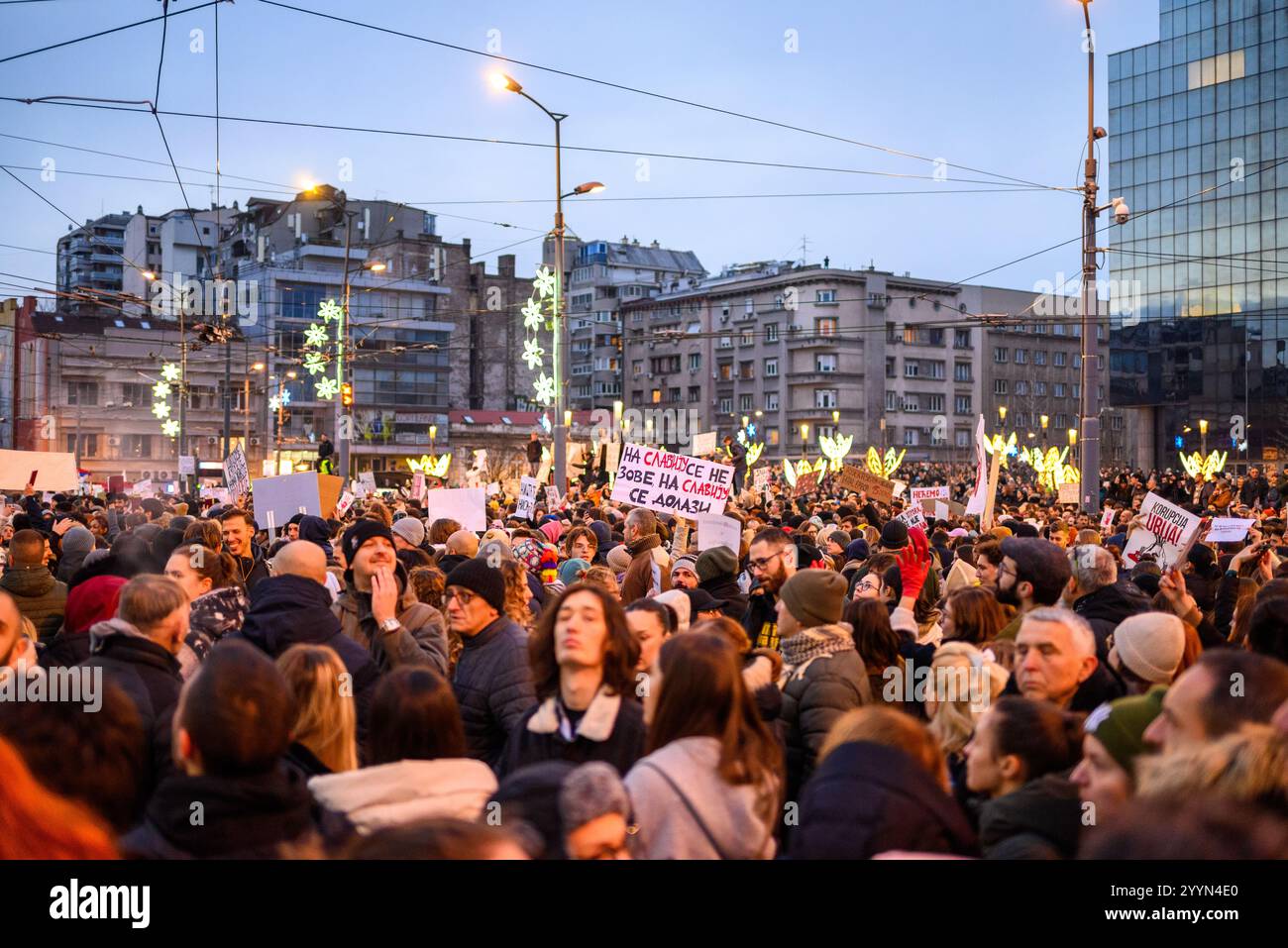 Serbian students and citizens protest against government corruption ...