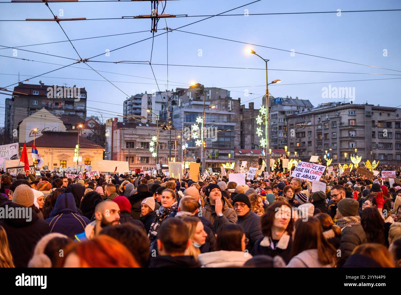 Serbian students and citizens protest against government corruption ...