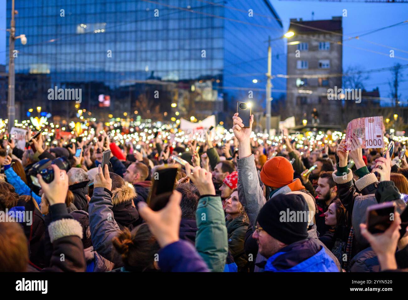 Serbian students and citizens protest against government corruption ...