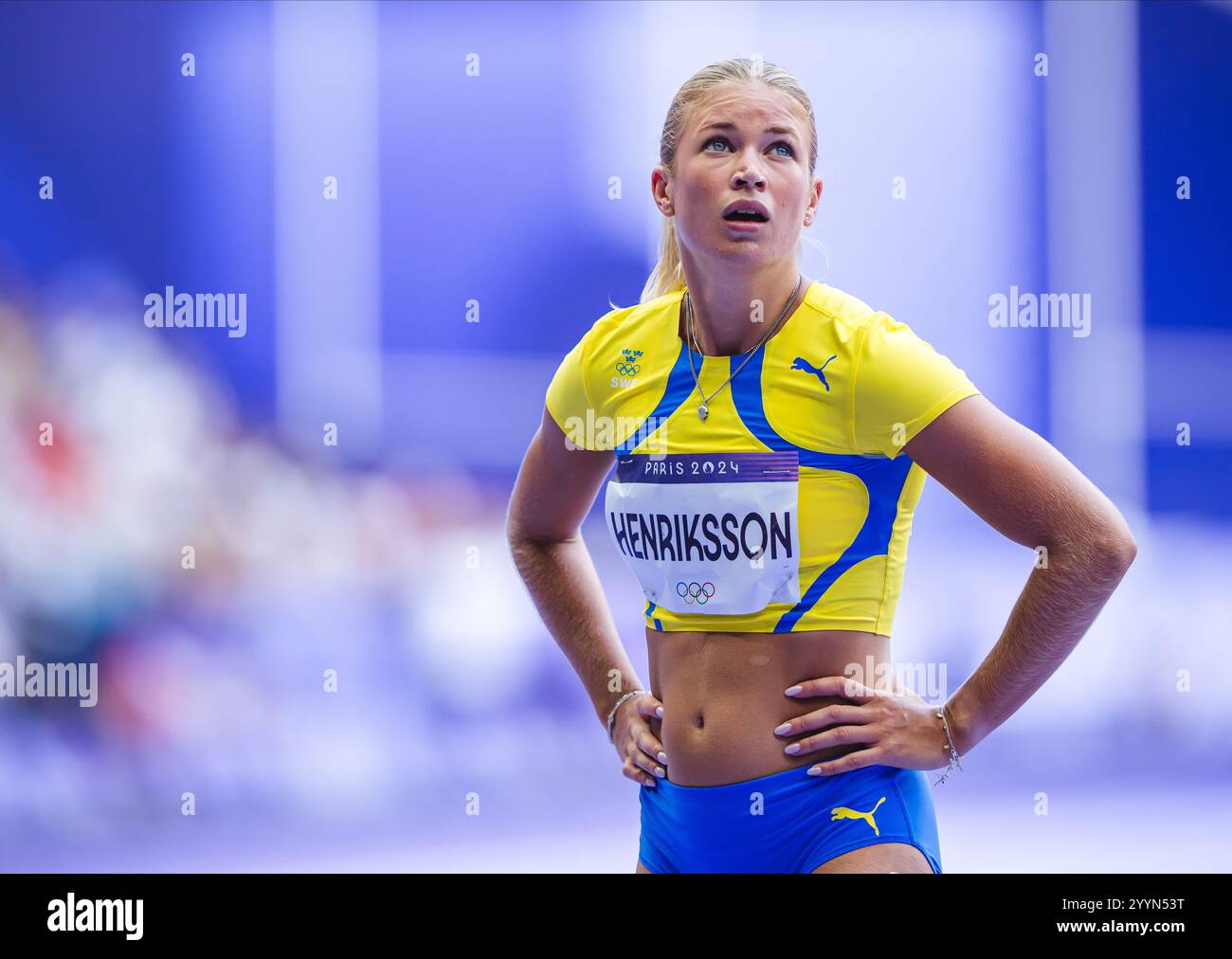 Julia Henriksson participating in the 100 meters at the Paris 2024 ...