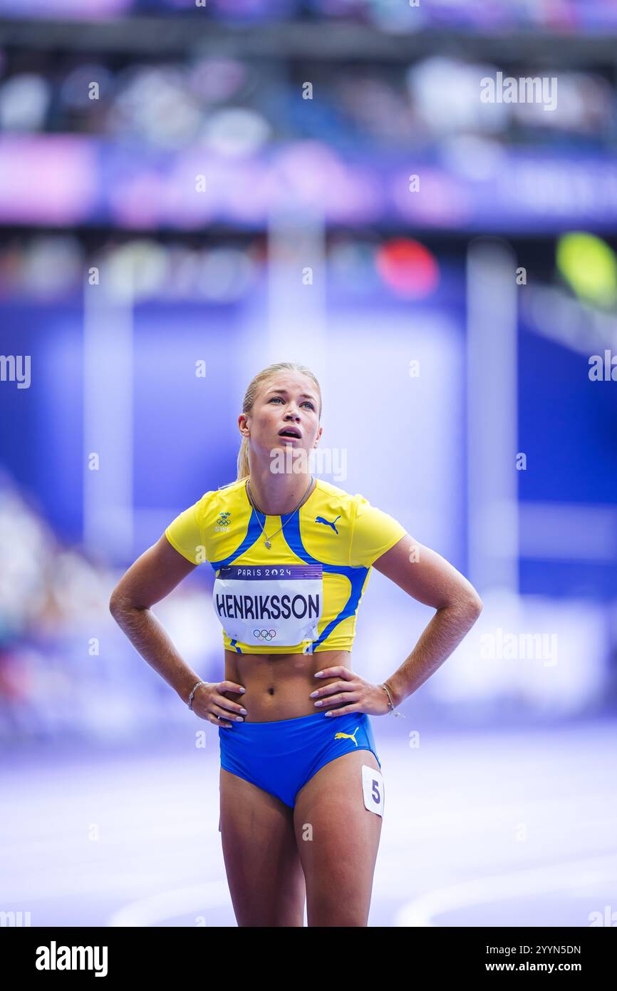 Julia Henriksson participating in the 100 meters at the Paris 2024 ...