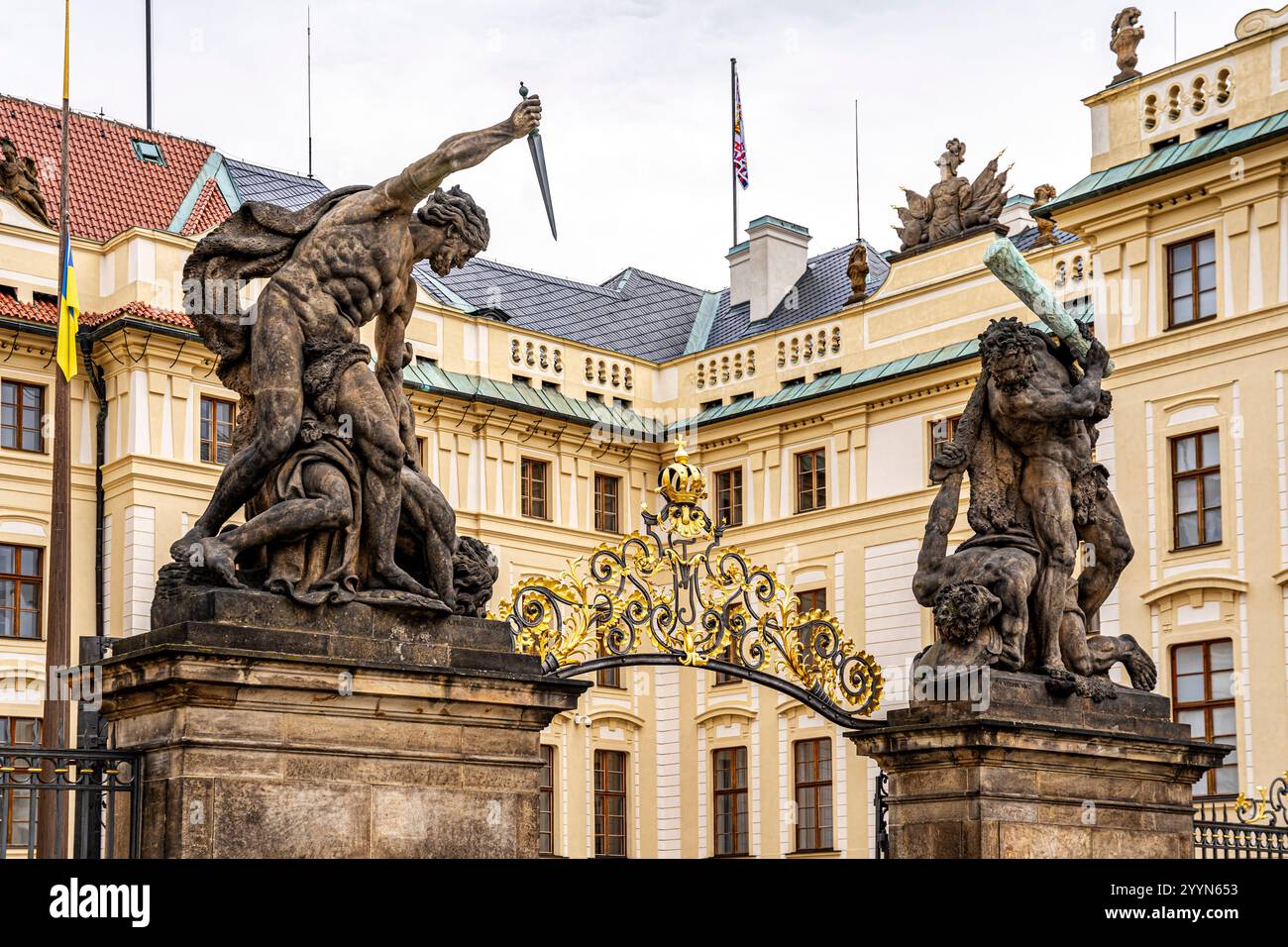 Matthias Gate, entrance to the first courtyard of Prague Castle, with ...