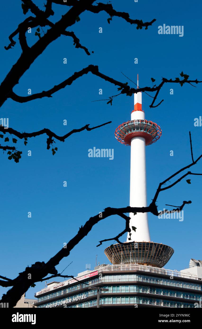 Kyoto Tower, tallest structure in Kyoto City, stands 131 meters tall ...