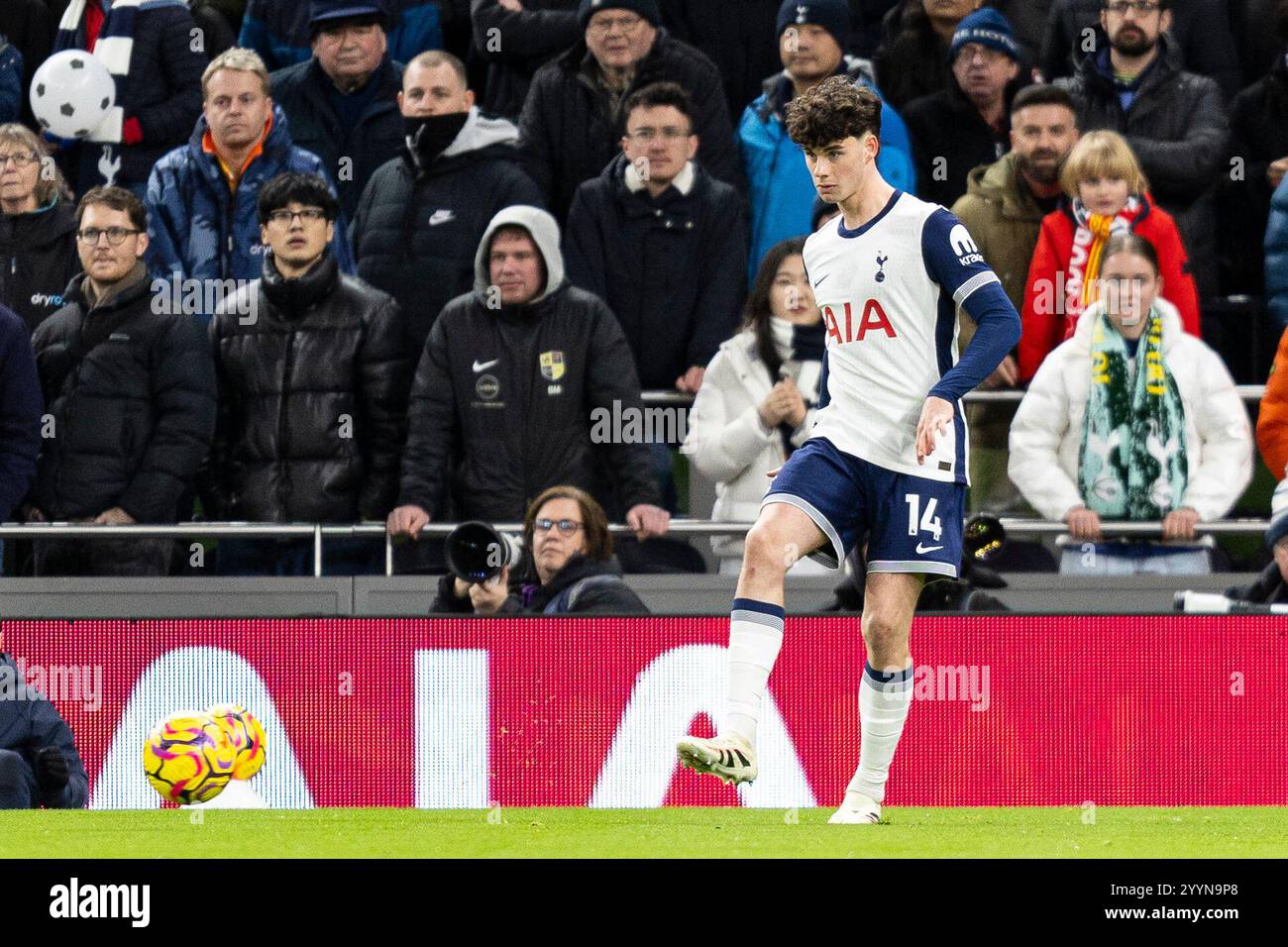 London, UK. 22nd Dec, 2024. Archie Gray of Tottenham Hotspur in action ...