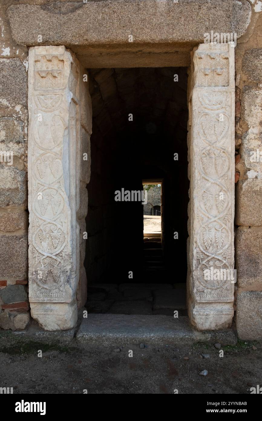 Access door of the arabic cistern of the citadel of Merida, Spain Stock ...